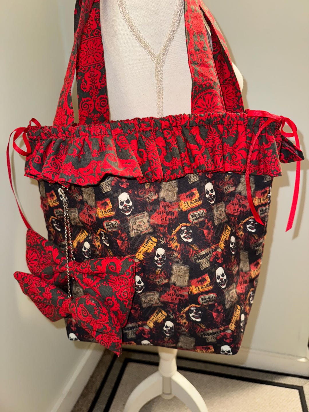 Clown Tote Bag: Handmade Clown Purse, Sinister Sideshow, Creepy Clowns ...