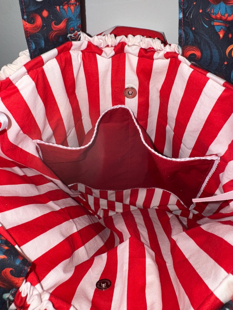 Creepy Clown Tote Bag: Handmade Clown Purse With Circus Tent, Creepy ...