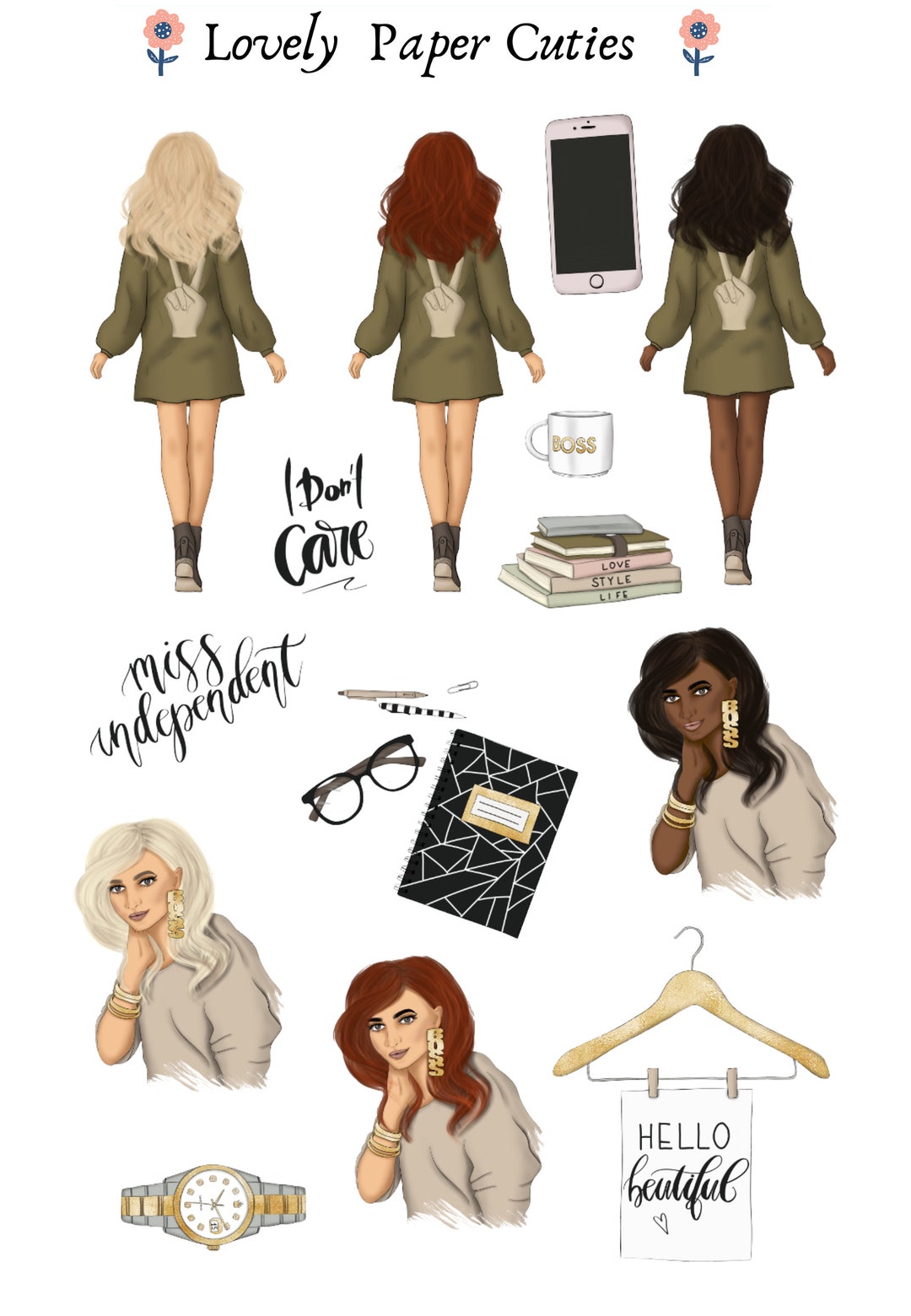 Miss Independent Sticker Sheets: Inspiring Girls' Empowerment - Etsy