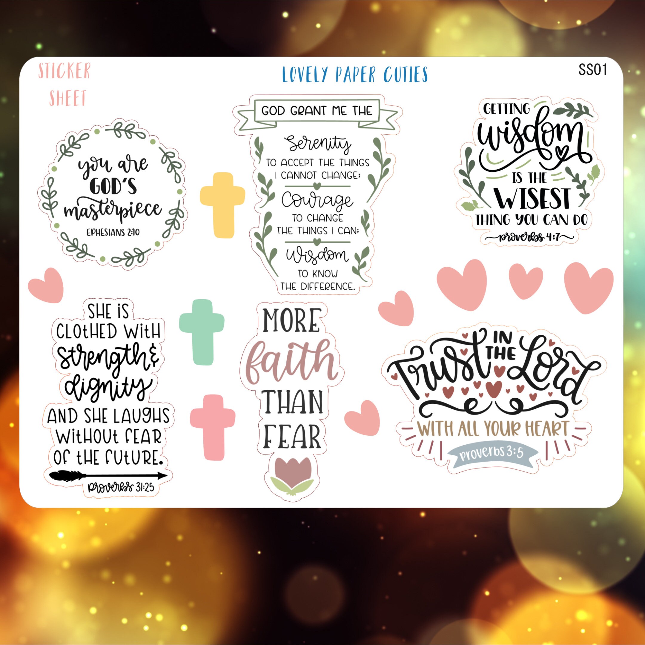 2 X Sticker Sheets - Christian Stickers - Bible Journal Stickers ...