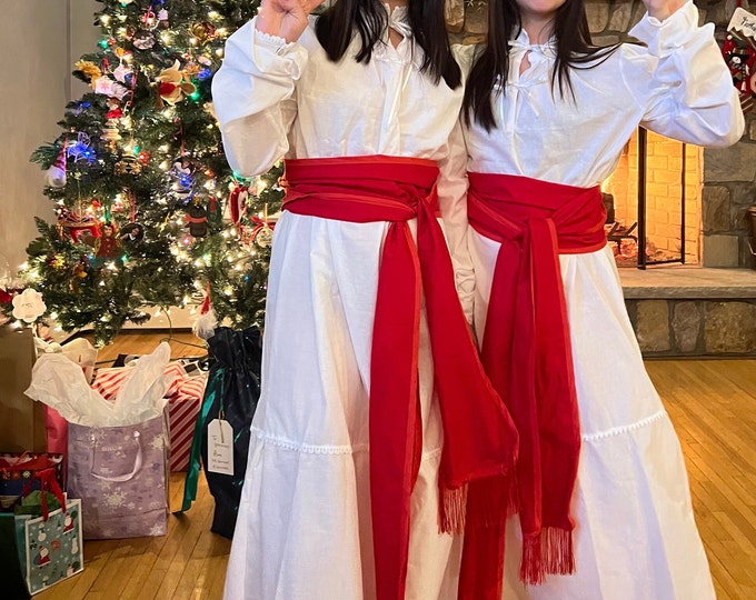 St. Lucia Costume for Girls Includes Dress/tunic, Red Sash, and Candle ...
