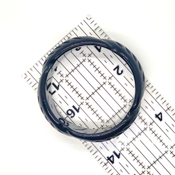 Vintage Deco Black Lucite/ Early Plastic Bangle/ Bra… - Gem