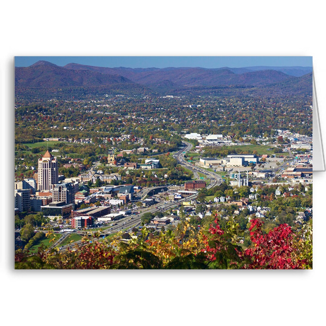 Roanoke Virginia, Roanoke Star View, Scenic Card, Downtown View, Party ...