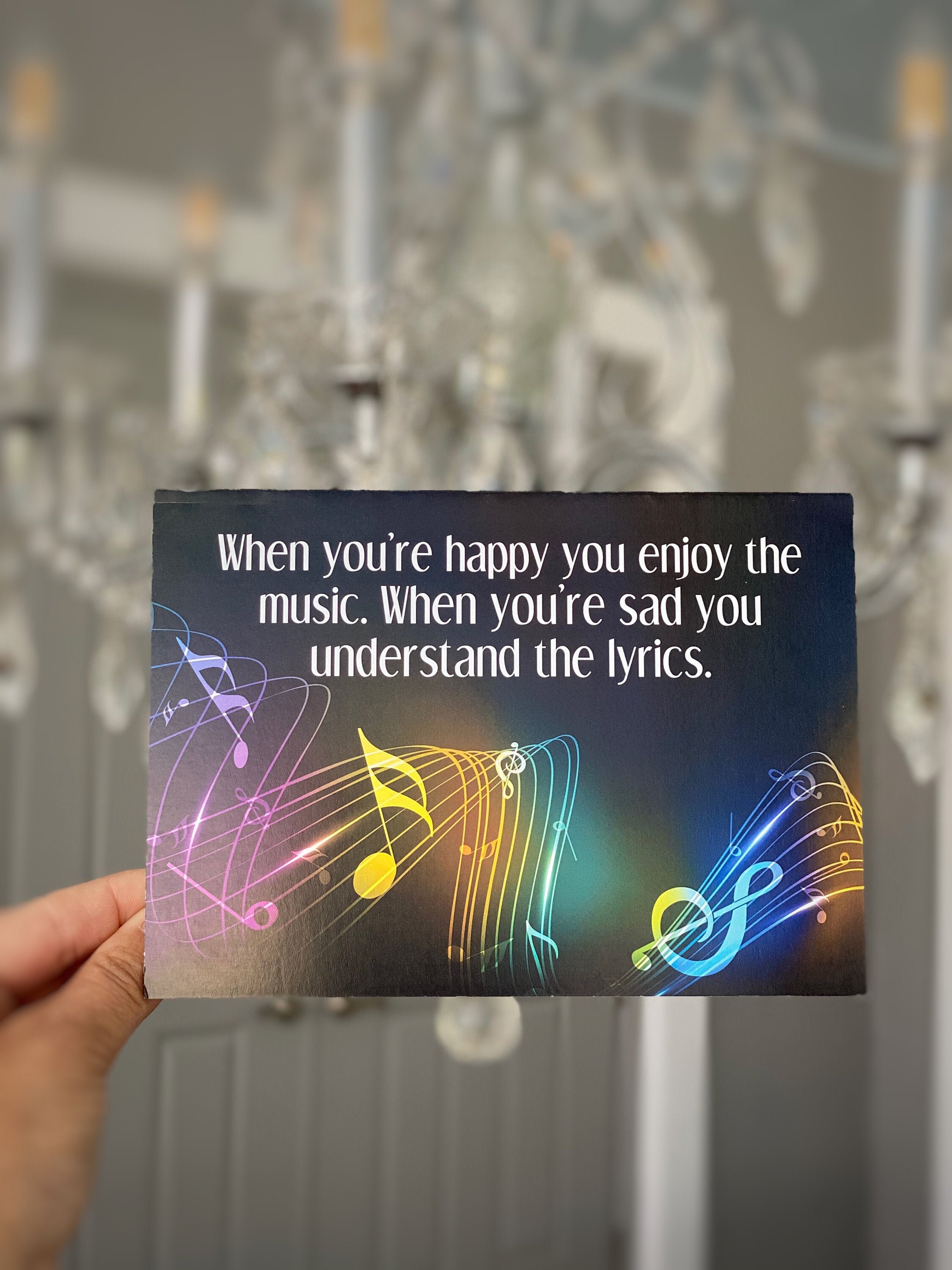 Quote Card, Music Card,encouragement Card, When You're Happy You Enjoy ...