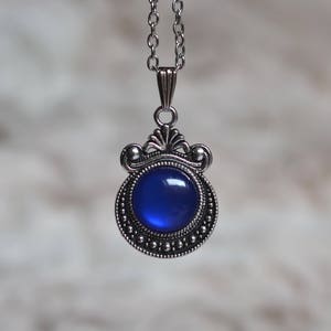 Collier argent pierre bleu roi bijou pendentif fantastique - Etsy France