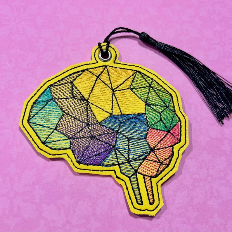 Geometric Brain Bookmark Multiple Colors for Neurodiversity | Etsy