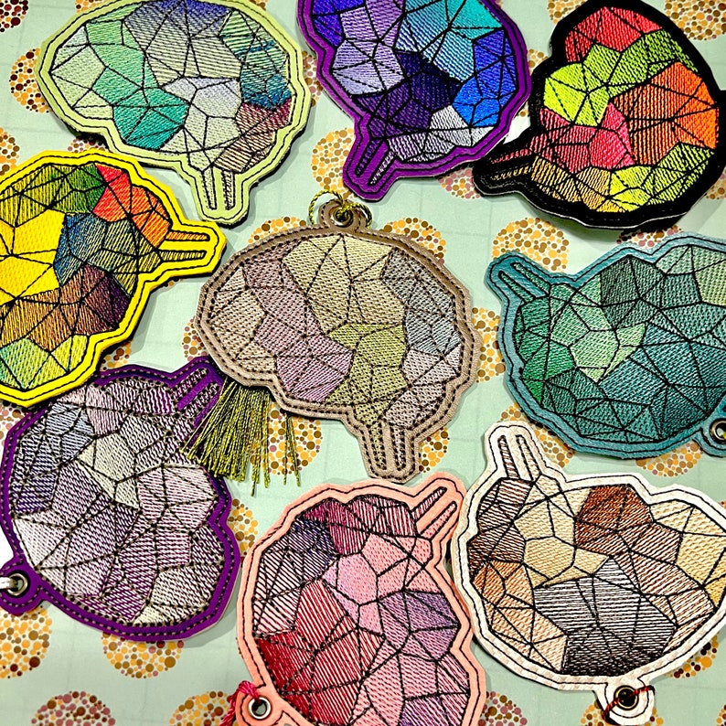 Geometric Brain Bookmark Multiple Colors for Neurodiversity and ...