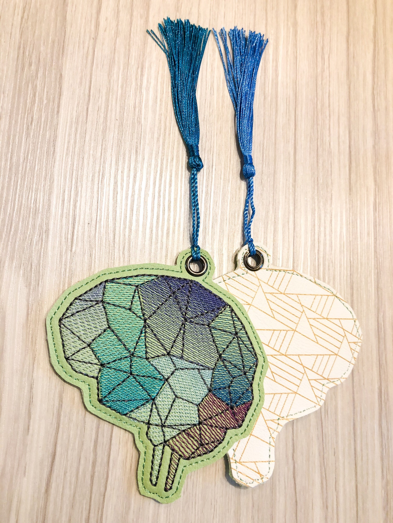 Geometric brain bookmark multiple colors for neurodiversity | Etsy