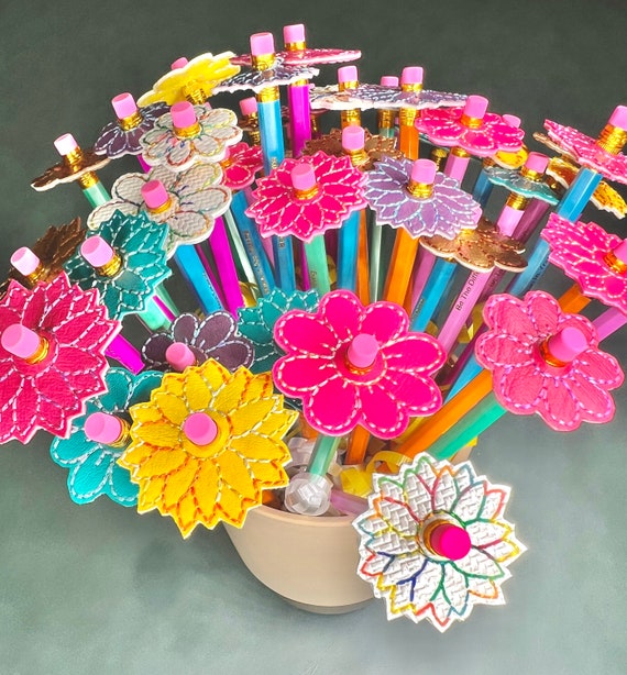 Flower Pencil Topper Gift Set for Teachers Gift Office Decor - Etsy