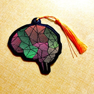 Geometric Brain Bookmark Multiple Colors for Neurodiversity | Etsy