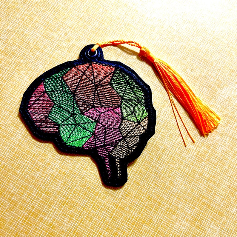 Geometric Brain Bookmark Multiple Colors for Neurodiversity | Etsy