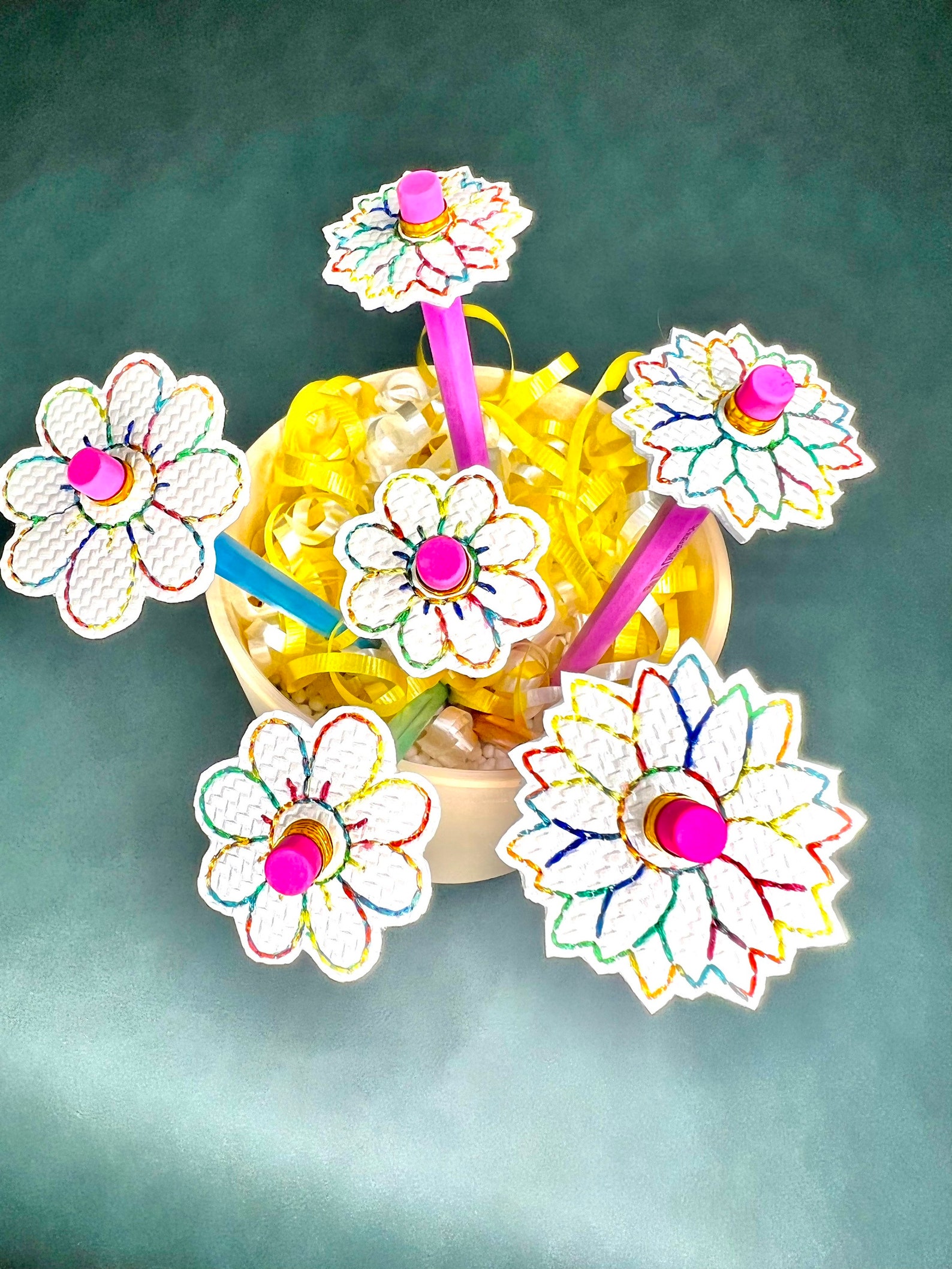 Flower Pencil Topper Gift Set for Teachers Gift Office Decor - Etsy