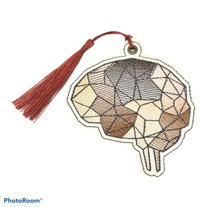 Geometric brain bookmark multiple colors for neurodiversity | Etsy