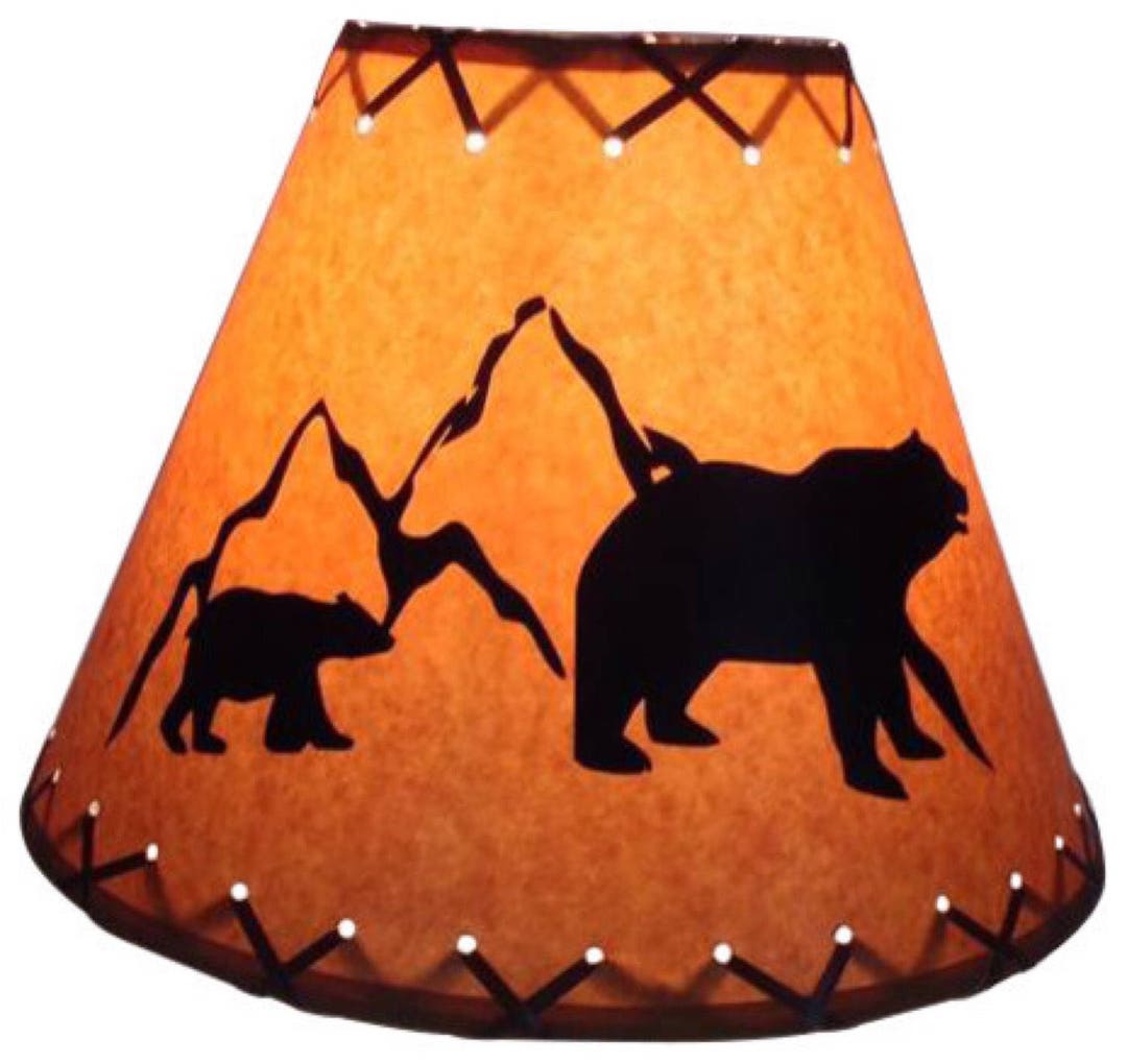 Bear Lamp Shade, Rustic Lamp Shade, Lodge Decor, Cabin Decor, Cabin ...
