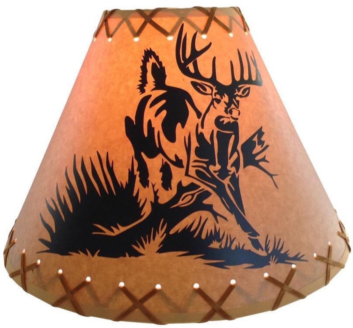 Deer Lamp Shade, Rustic Lamp Shade, Lodge Decor, Cabin Decor, Cabin ...