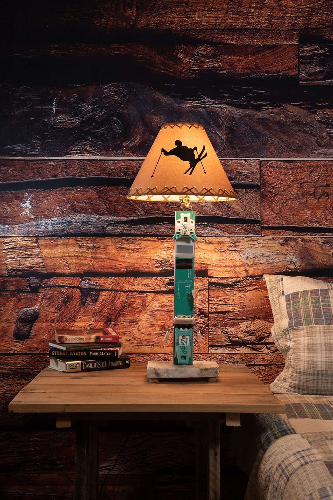 Ski Decor Rustic Lodge Decor Cabin Lamp Decor Rustic Cabin - Etsy