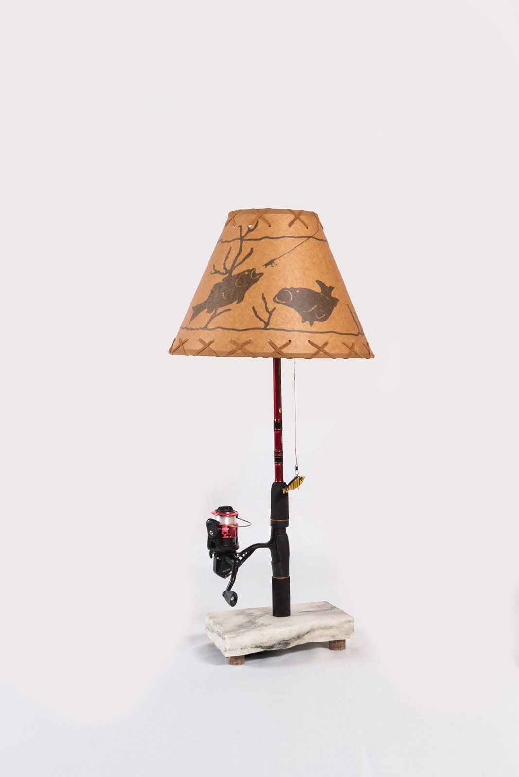 Fishing Lamp, Fish Lamp, Rustic Decorative Lamp, Rustic Nightstand Lamp ...
