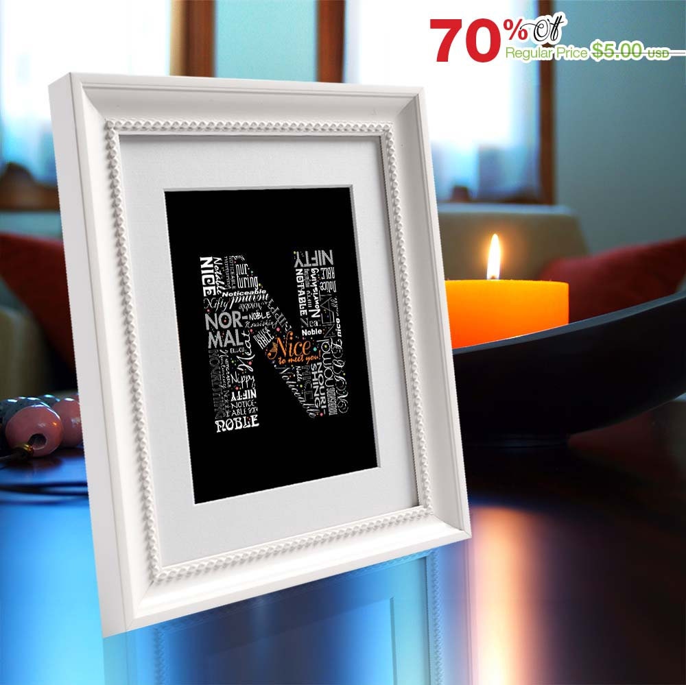 Positive Words Start With Letter N Alphabet N Monogram - Etsy