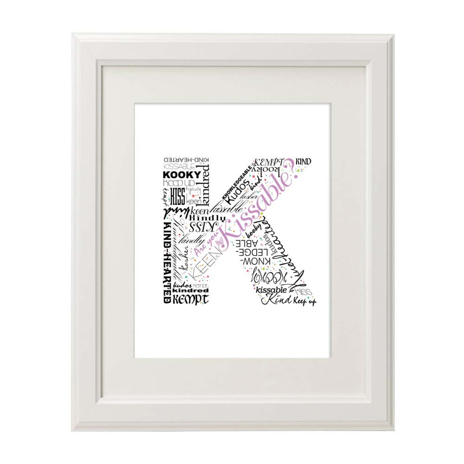 Positive Words Start With Letter K - Alphabet K, Monogram Letter ...