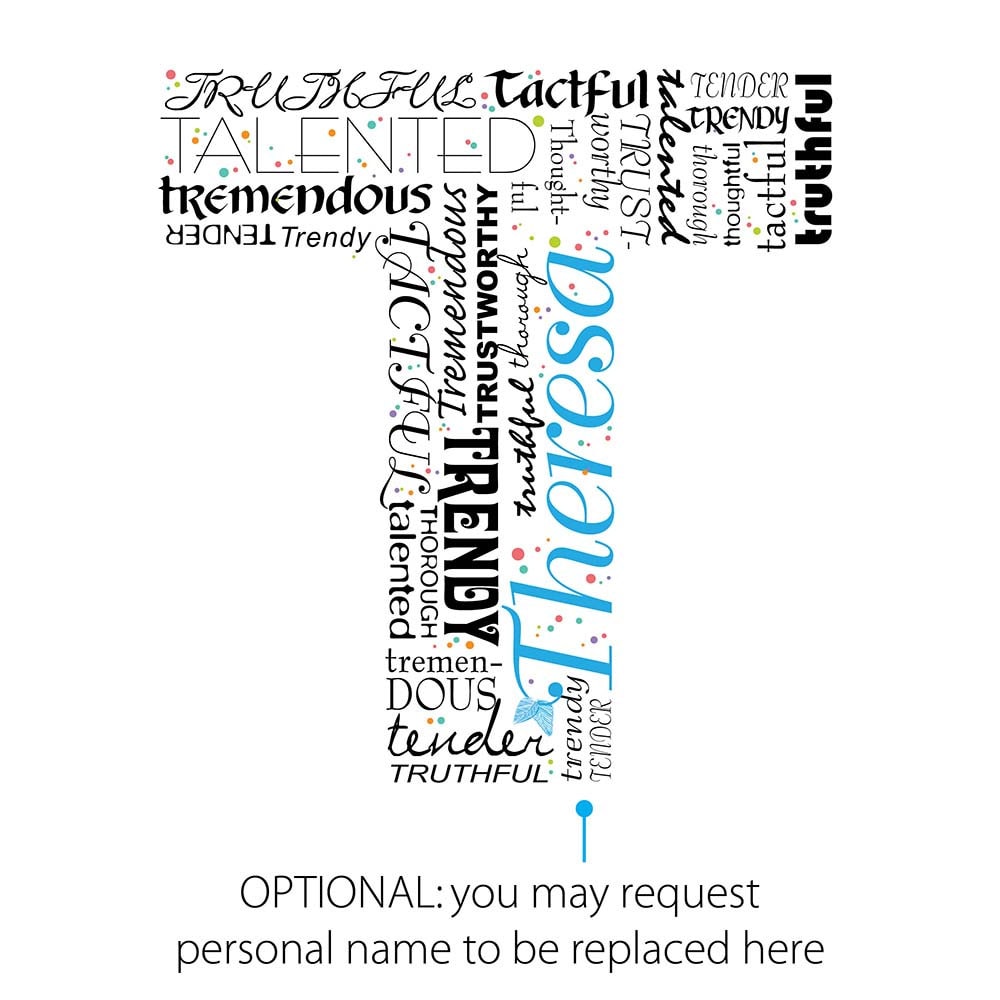 Positive Words Start With Letter T - Alphabet T, Monogram Letter ...