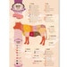 Infographic Beef Cuts Cheat Sheet & Cooking Methods - A3 Size Printable Poster, Wall Deco ...