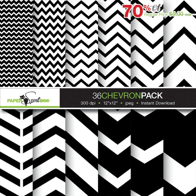 Black White Chevron - Etsy