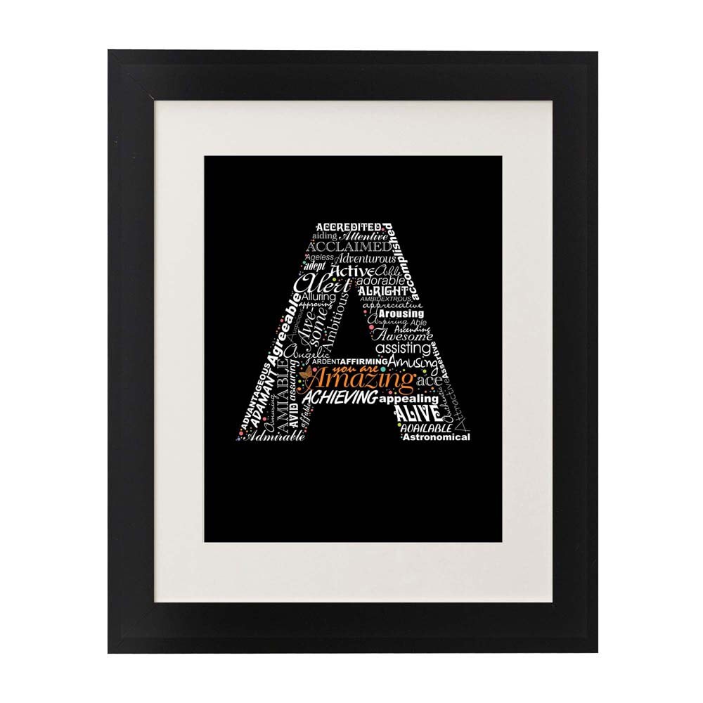 Positive Words Start With Letter A Alphabet A Monogram Etsy