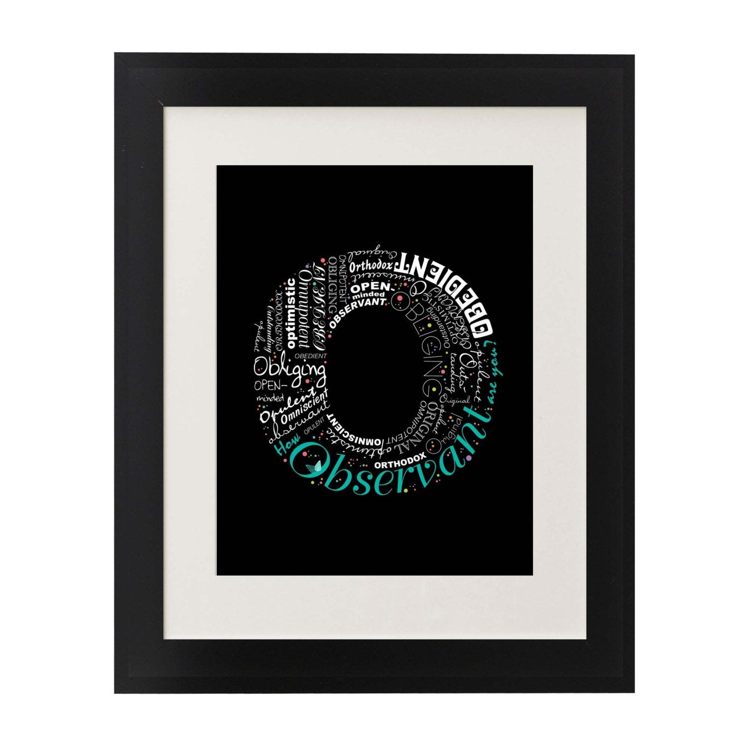 Positive Words Start With Letter O - Alphabet O, Monogram Letter ...