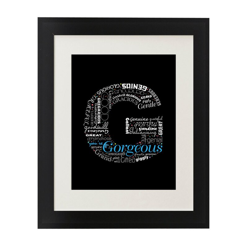 Positive Words Start With Letter G Alphabet G Monogram | Etsy