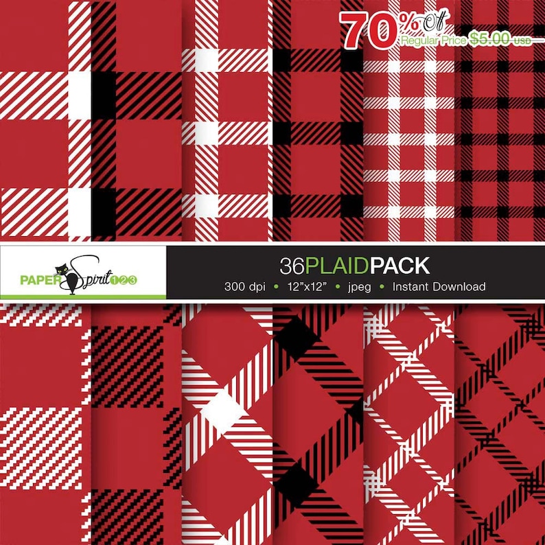 Value pack maroon tartan digital paper plaid pattern digital | Etsy