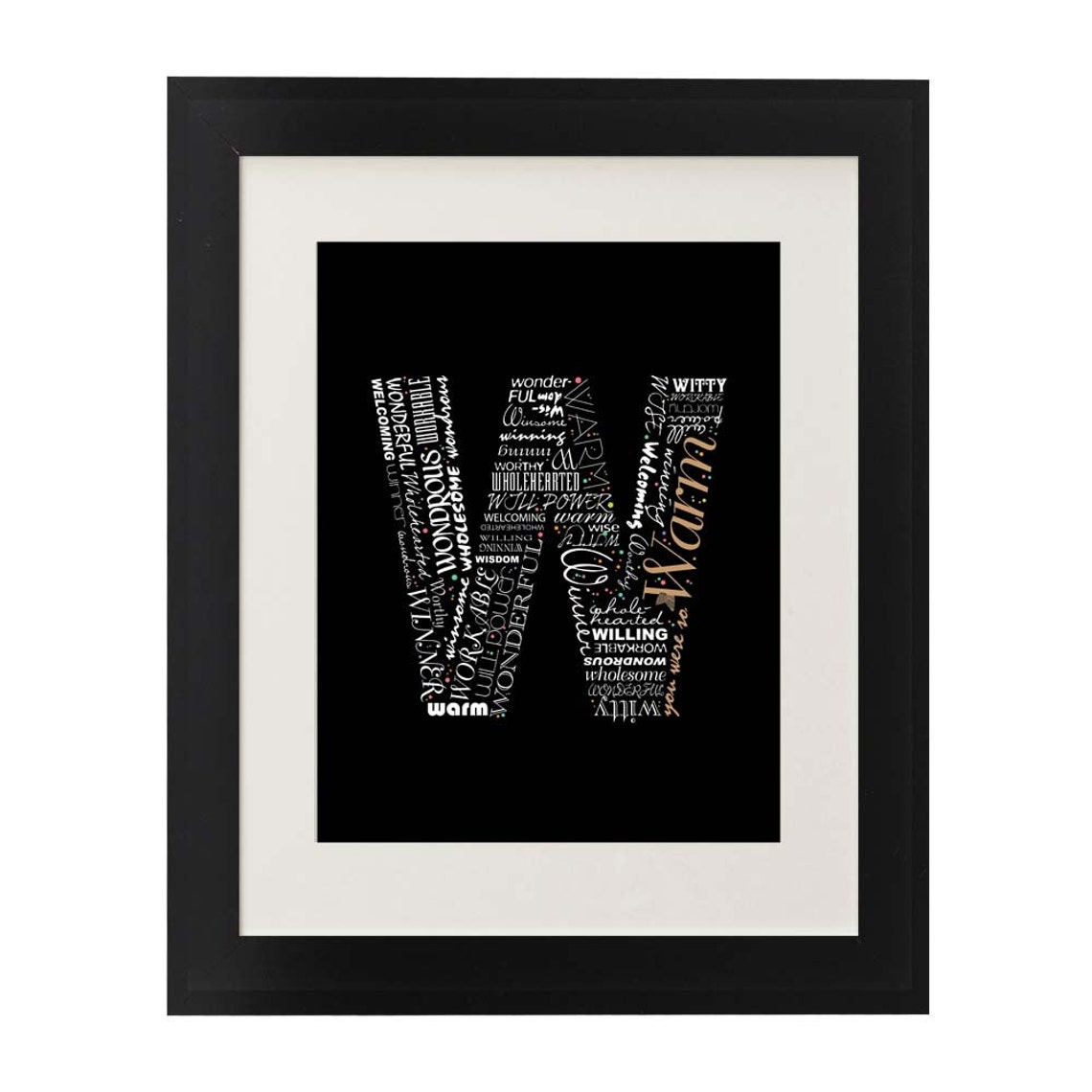 Positive Words Start With Letter W - Alphabet W, Monogram Letter ...