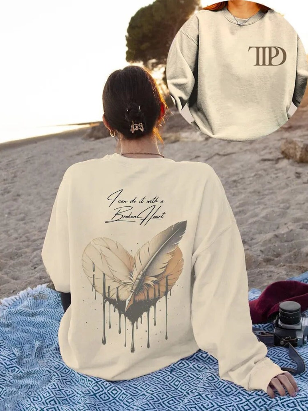 I Can Do It With A Broken Heart TTPD 2side Sweatshirt, Tortured Poets ...