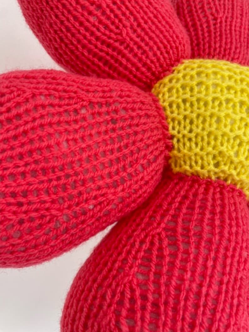 Flower Cushion Knitting Pattern PDF Instant Download, Girls Knitted ...