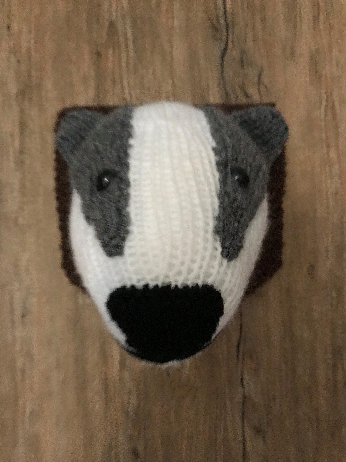 Badger Head Knitting Pattern Faux Taxidermy Animal Head Bear Hunting ...