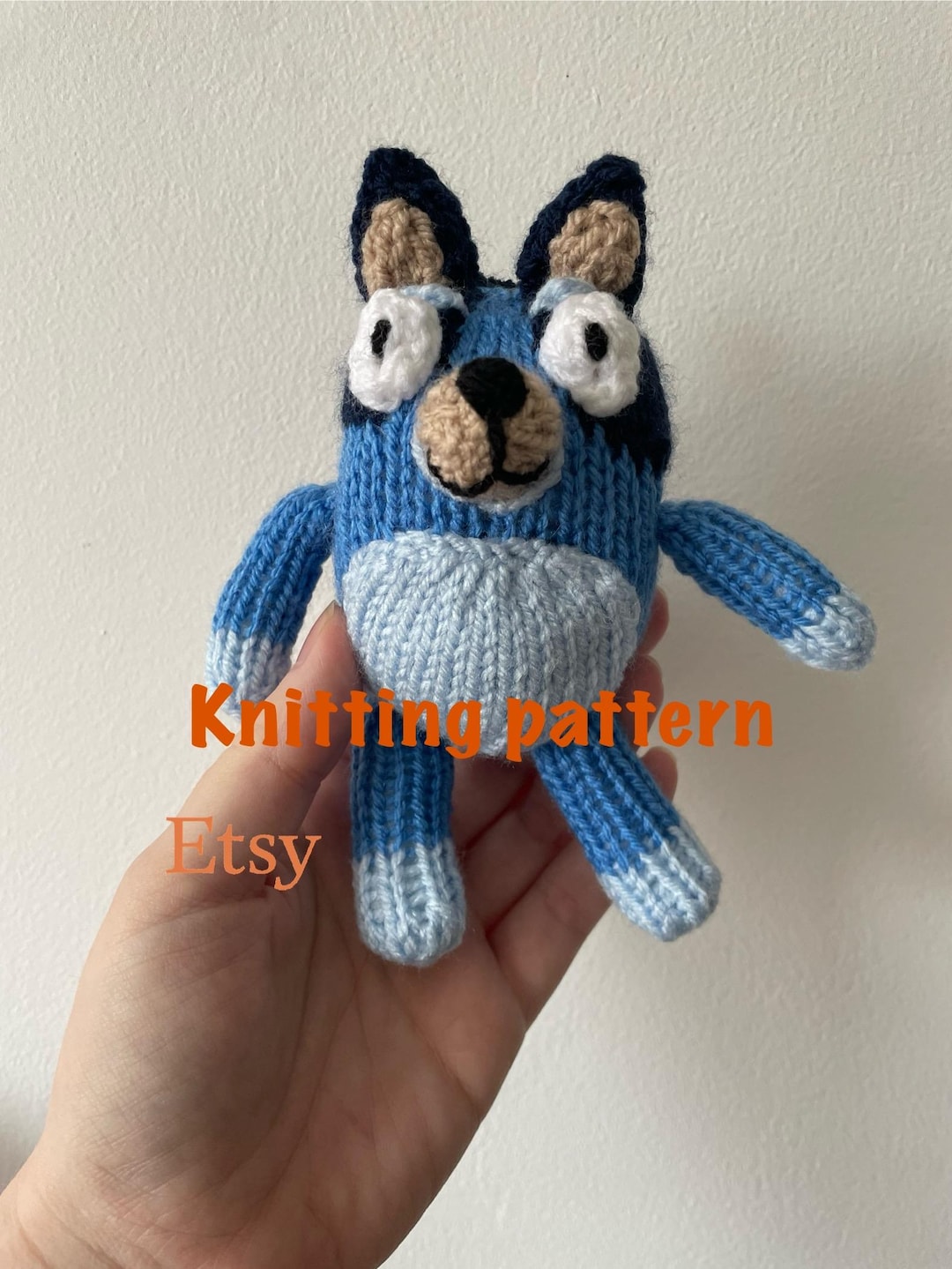 Bluey Toy Knitting Pattern, Blue Dog Soft Toy PDF Download, Easy Fun ...