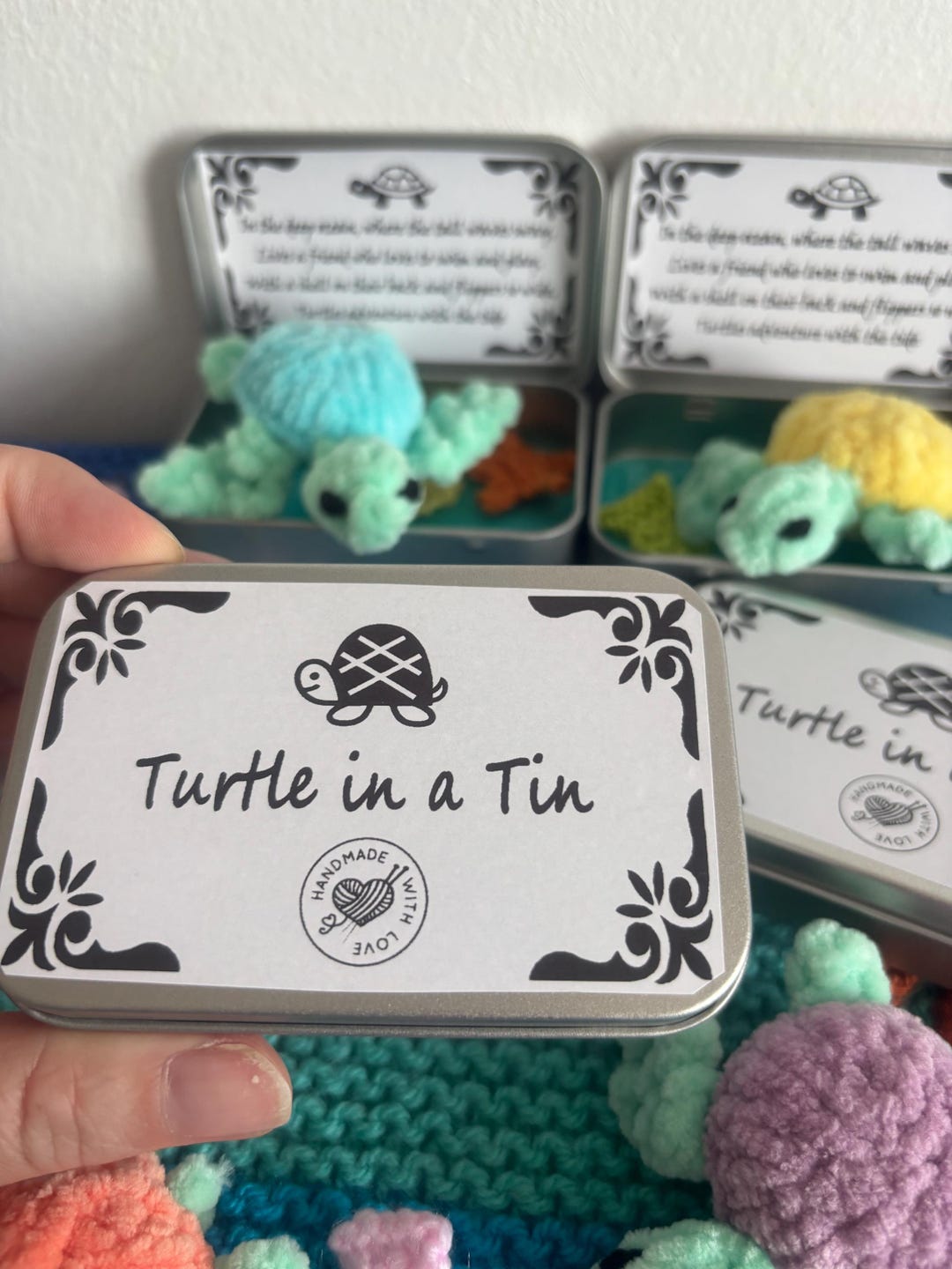 Turtle in a Tin Children’s Toy / Handmade Knit Gift / Tin With Knitted ...