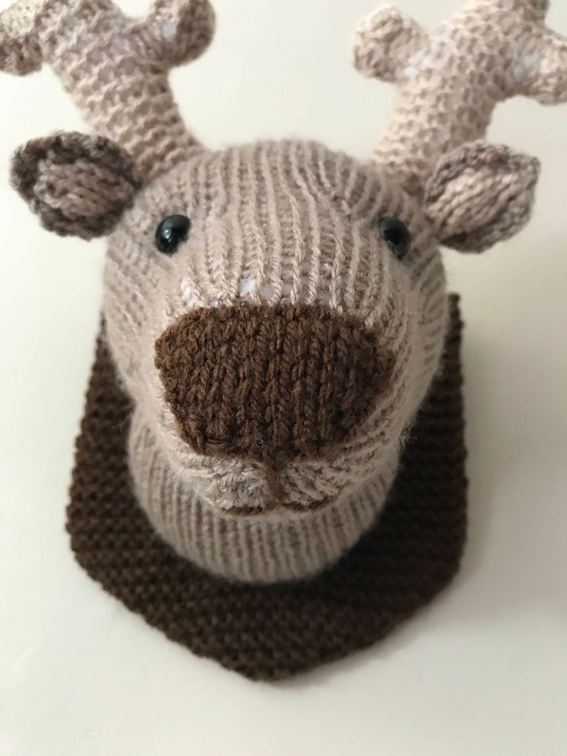 Deer Head Knitting Pattern Faux Taxidermy Animal Head Moose Hunting ...