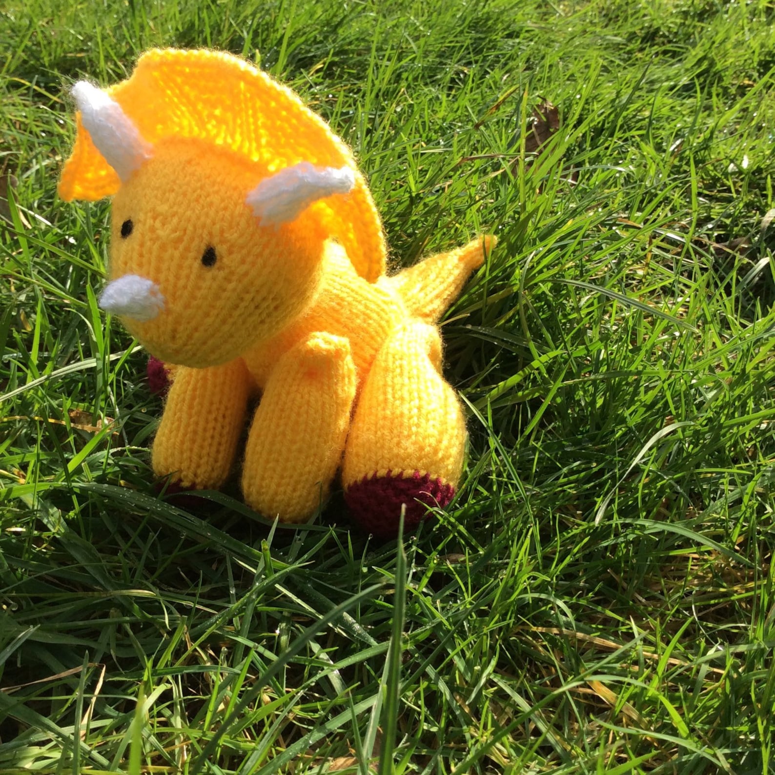 Triceratops Knitting Pattern Soft Toy Stuffed Animal Beginner | Etsy