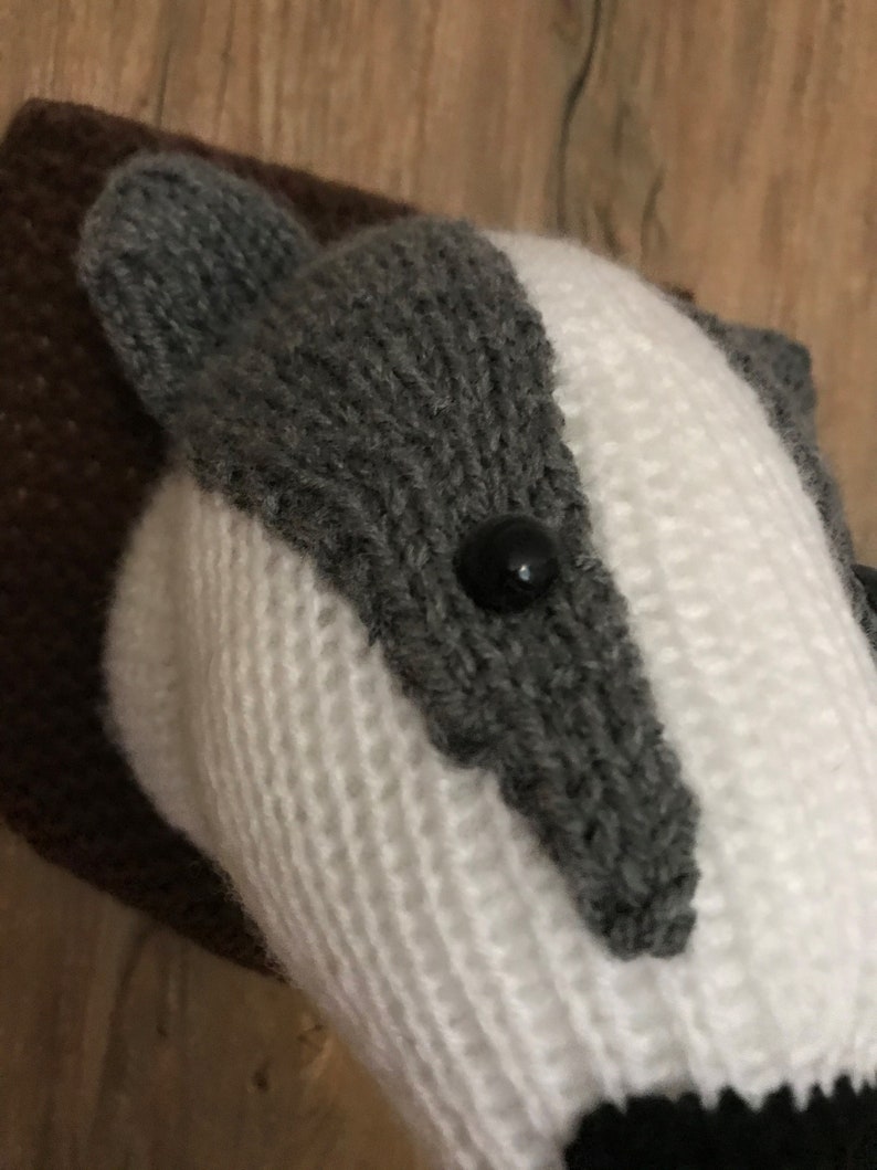 Badger Head Knitting Pattern Faux Taxidermy Animal Head Bear Hunting ...
