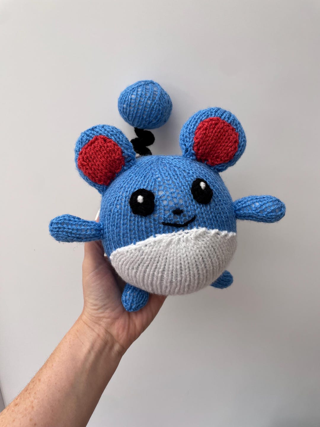 Marill Pokemon Knitting Pattern, Soft Toy Amigurumi, Animal Stuffed Toy ...