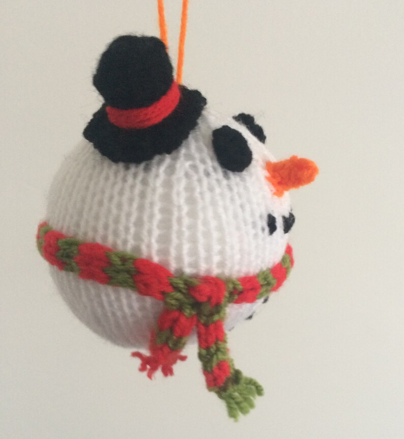 Snowman Bauble Knitting Pattern Christmas Decoration Pattern - Etsy