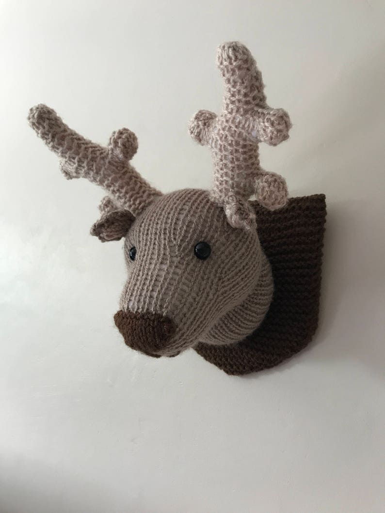 Deer Head Knitting Pattern Faux Taxidermy Animal Head Moose - Etsy