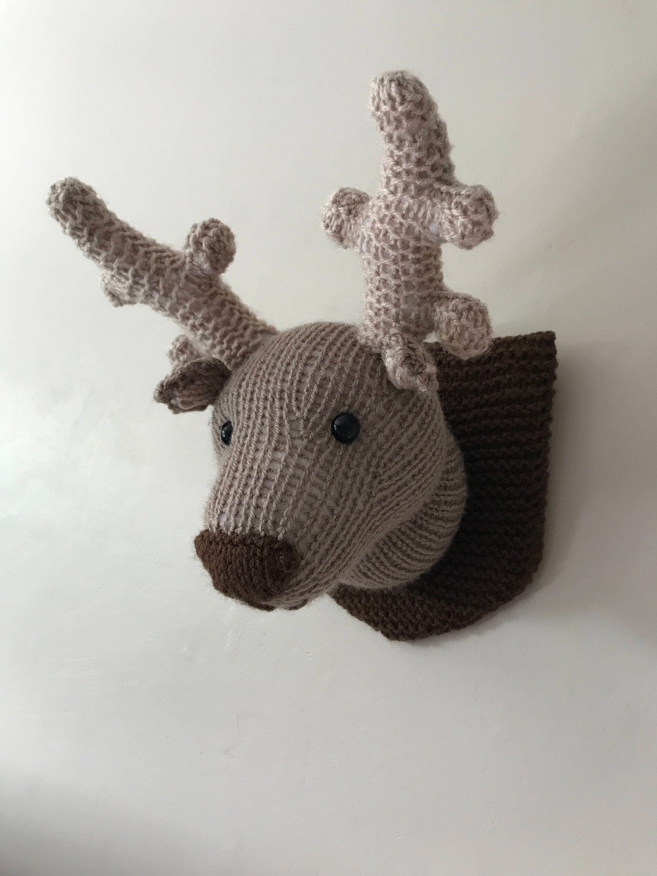 Deer Head Knitting Pattern Faux Taxidermy Animal Head Moose - Etsy UK