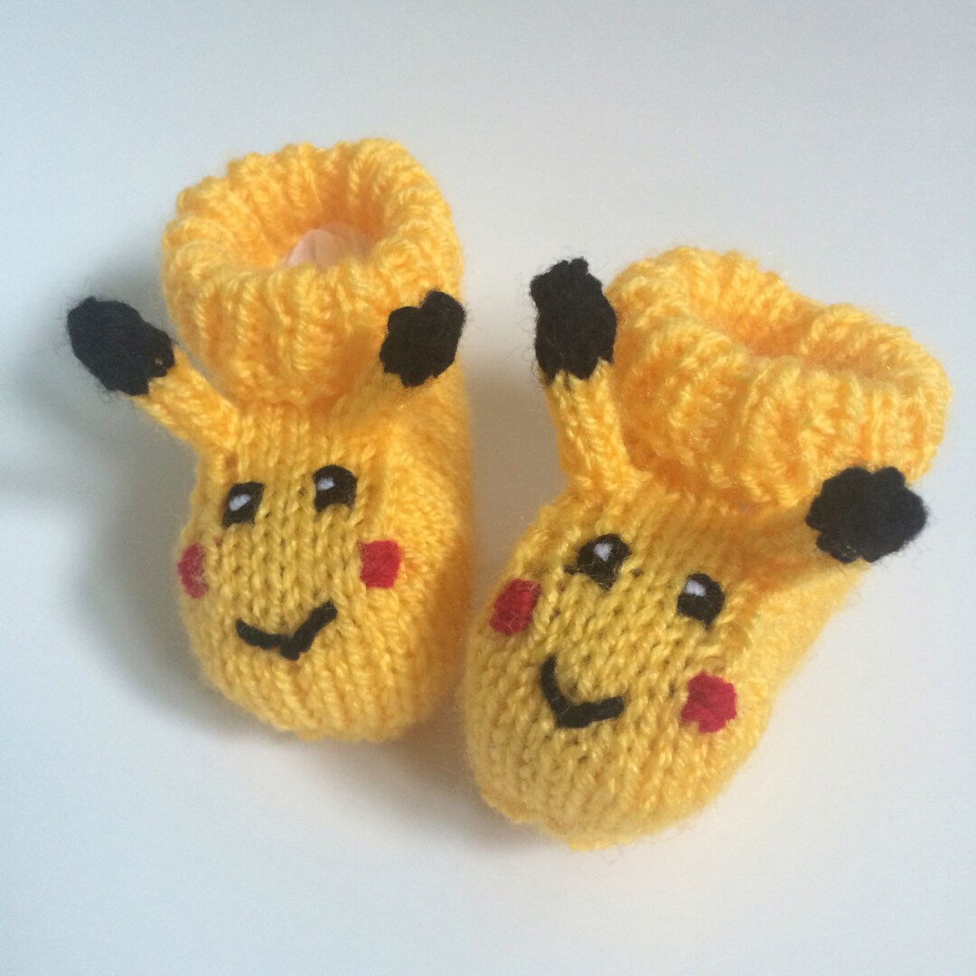 Pikachu Knitted Baby Booties Pokemon Baby Gift Girl Baby Boy Baby Cute ...