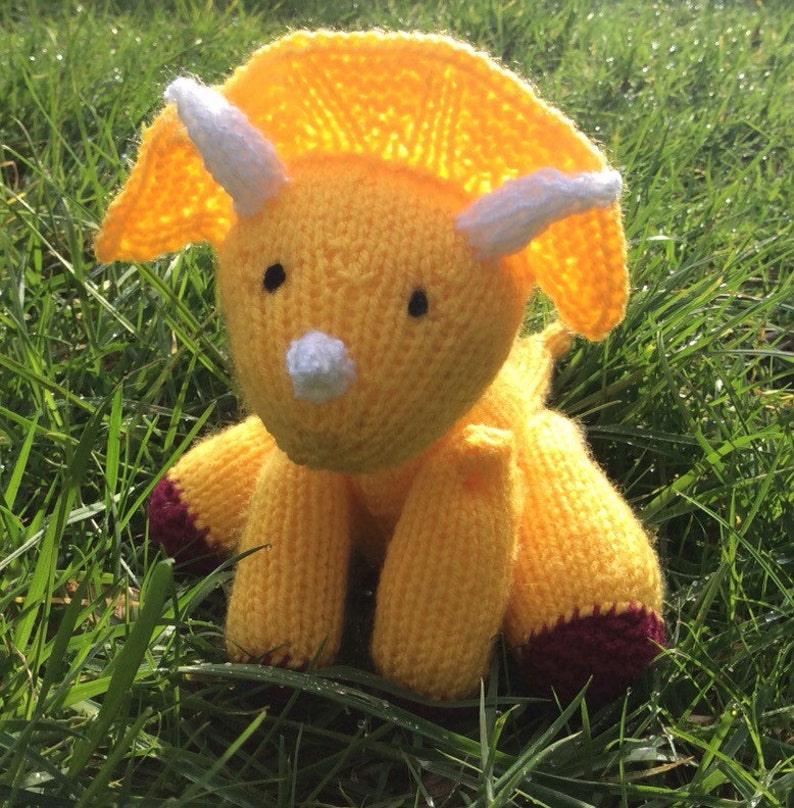 Triceratops Knitting Pattern Soft Toy Stuffed Animal Beginner - Etsy