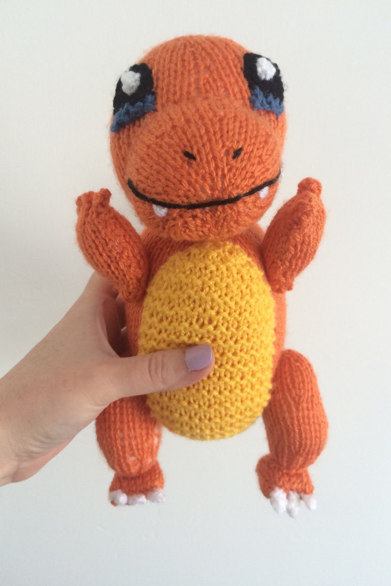 Charmander Pokemon Toy Knitting Pattern, Knitted Soft Toy Plushie ...
