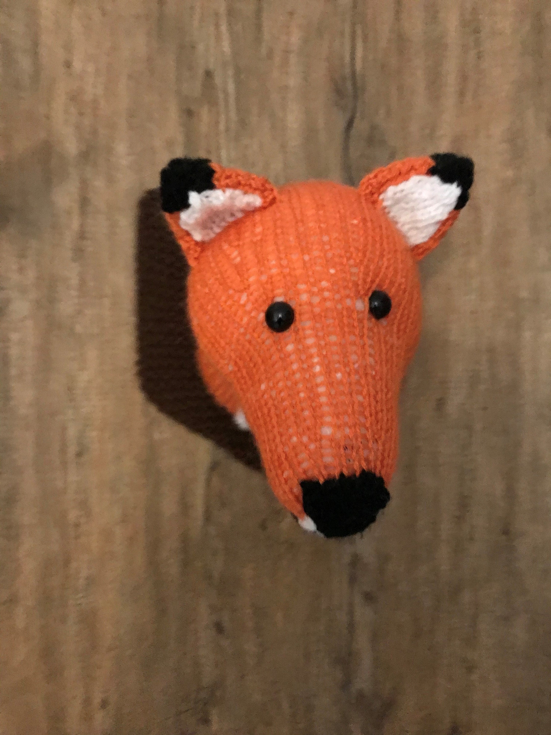 Fox Head Knitting Pattern Faux Taxidermy Animal Head Deer Hunting ...