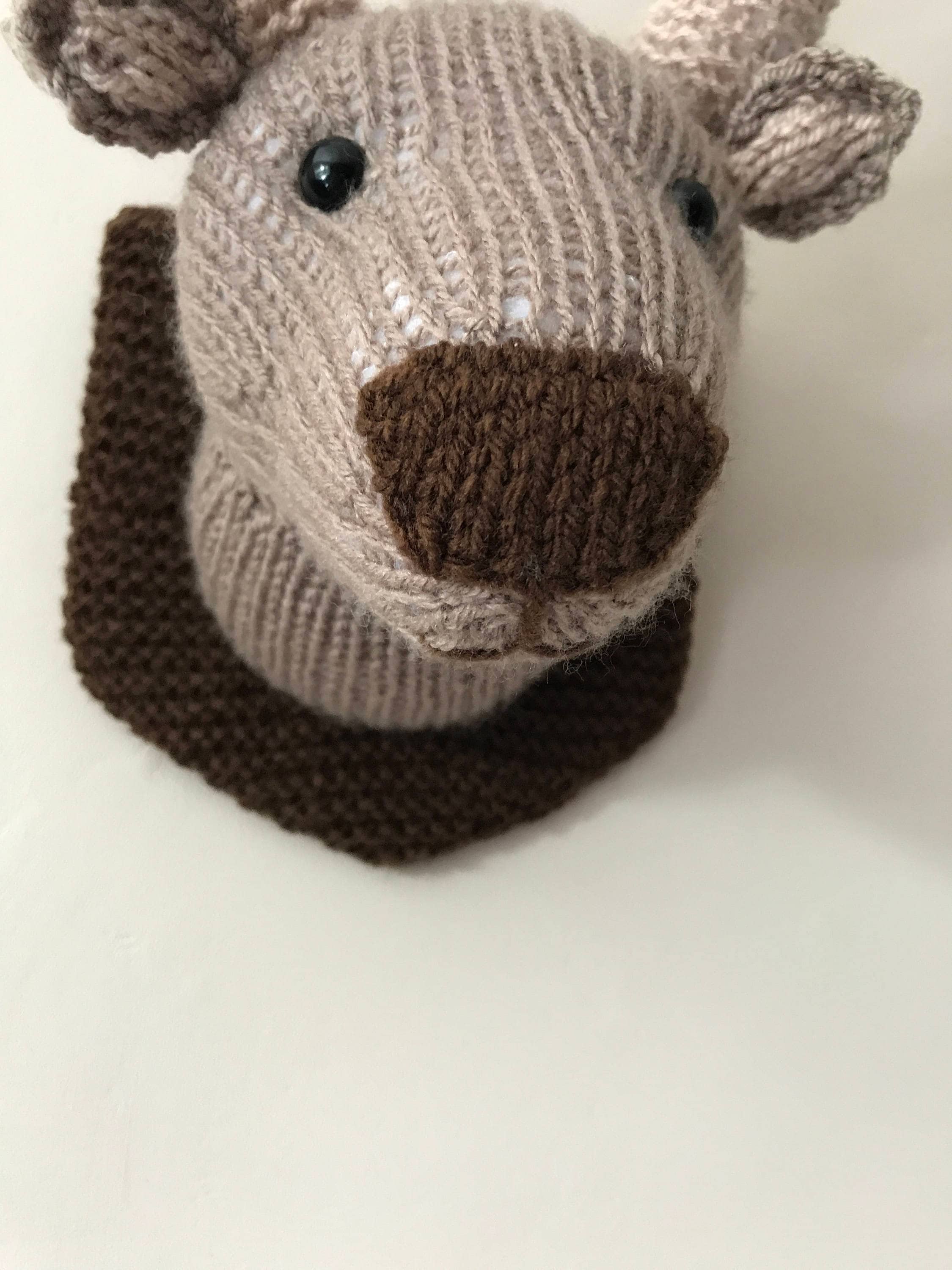Deer Head Knitting Pattern Faux Taxidermy Animal Head Moose - Etsy UK