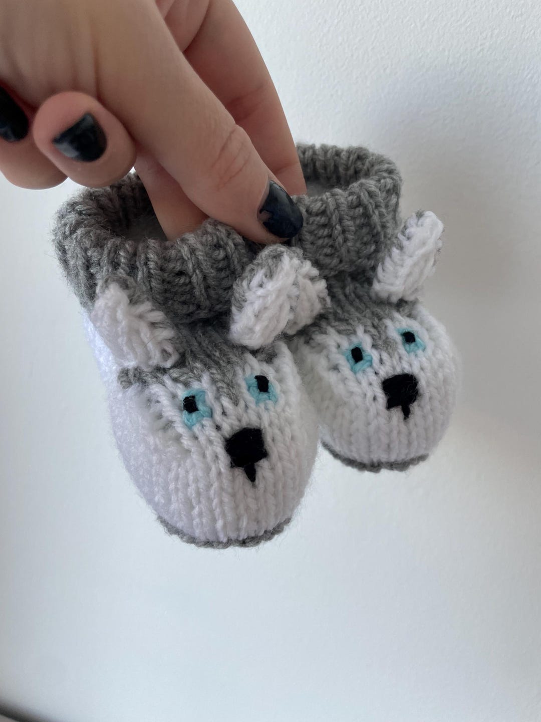 Husky Baby Boots Knitting Pattern, Animal Baby Booties, Dog Baby Shower ...