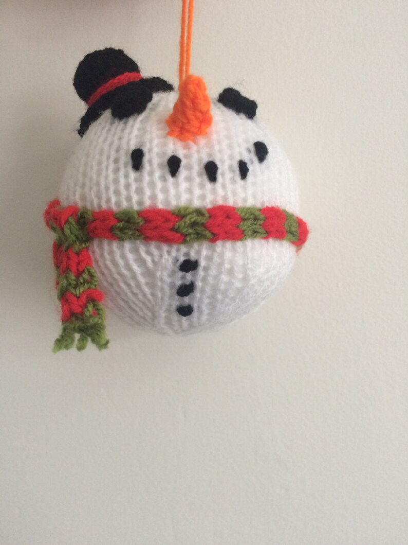 Snowman Bauble Knitting Pattern Christmas Decoration Pattern - Etsy